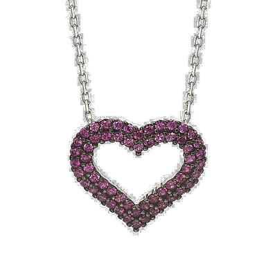 自营 Suzy Levian 粉色立方氧化锆纯银心形吊坠 - 粉色 美国奥莱