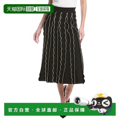 自营Gracia Front Knitted Flared Skirt - black 美国奥莱直发