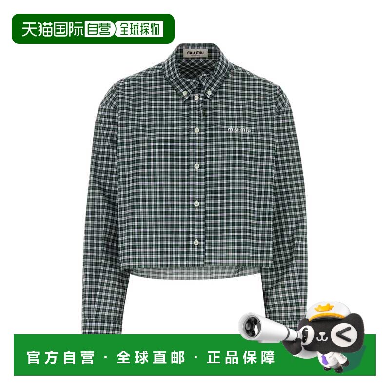 香港直邮Miu Miu 缪缪 女士 刺绣棉质衬衫 MK1659SOOO19U3