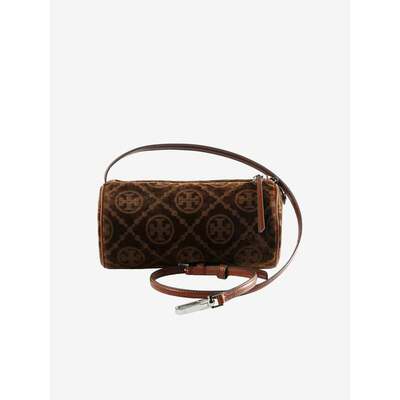 TORY BURCH - Women T Monogram Flocked Cylinder Bag