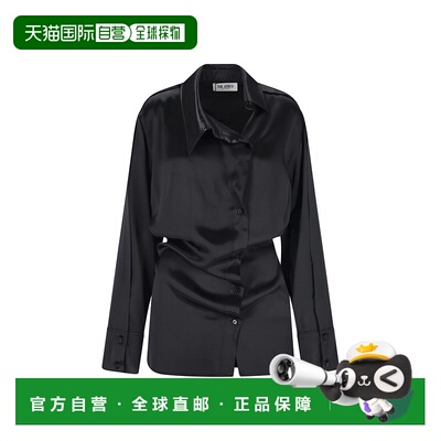 1h可退 香港直邮The Attico 女士 Attico不對稱緞面迷你襯衫裙 26