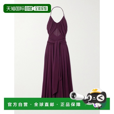 香港直邮Alaia 女士 弹性针织挂脖长款连衣裙 AA9R2707J050B332BO