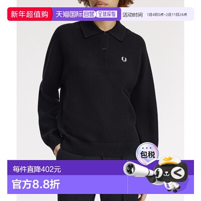 1h可退 日本直邮FRED PERRY 女装 宽松版型针织衬衫K2128针织衫