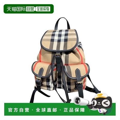 自营欧洲直邮Burberry/博柏丽 男女通用米色拼色织物配皮格纹印花