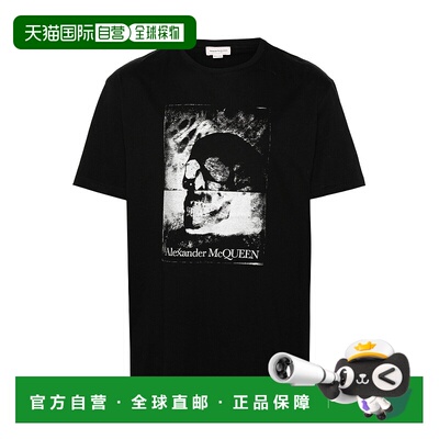 1h可退 香港直邮奢淘 Alexander McQueen 骷髅印花T恤 男 794678Q