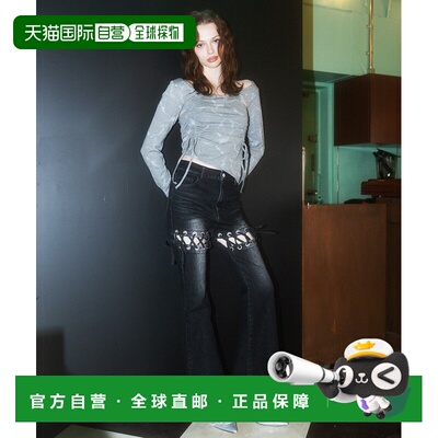 日本直邮SPIRALGIRL 女装 侧系带喇叭牛仔裤 62610617