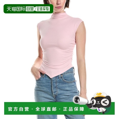 自营 avantlook前卫褶皱立领上衣-粉红色 美国奥莱直发性感