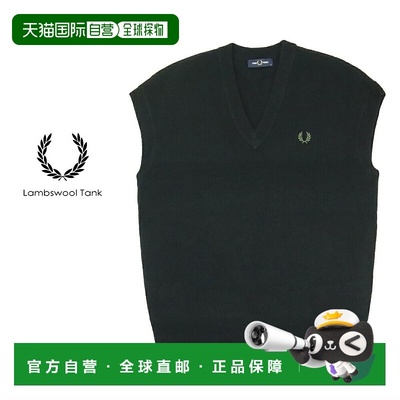 日本直邮FRED PERRY 羊毛 背心 Lambswool Tank 黑色 K8567 102