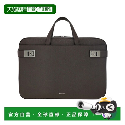 香港直邮Salvatore Ferragamo 中号Gancini扣饰公文包 241652