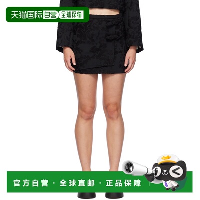 1h可退 香港直邮潮奢 GANNI 甘尼 女士 黑色叠层短裙 F9275