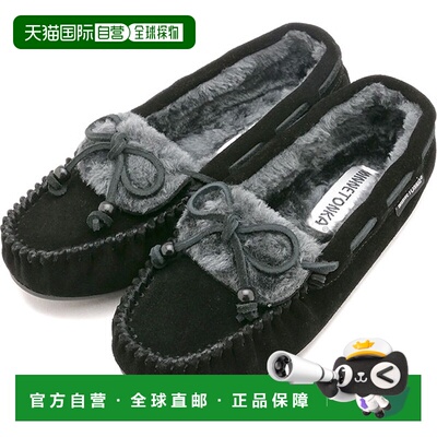 日本直邮Minnetonka Kyra 拖鞋平底鞋 [40680 FW25] 女士毛皮莫卡
