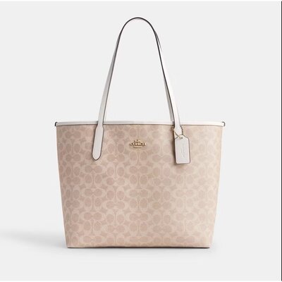 COACH 奥莱款女士PVC新款托特包单肩手提包CV976IMXDM