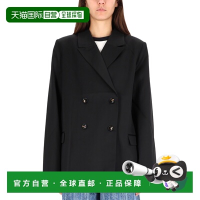 1h可退 香港直邮GANNI 甘尼 女士 双排扣羊毛夹克 W0797 black黑