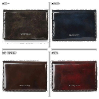 日本直邮VANQUISH 名片夹 卡包男士卡包灰色酒色深棕色绿色 43210