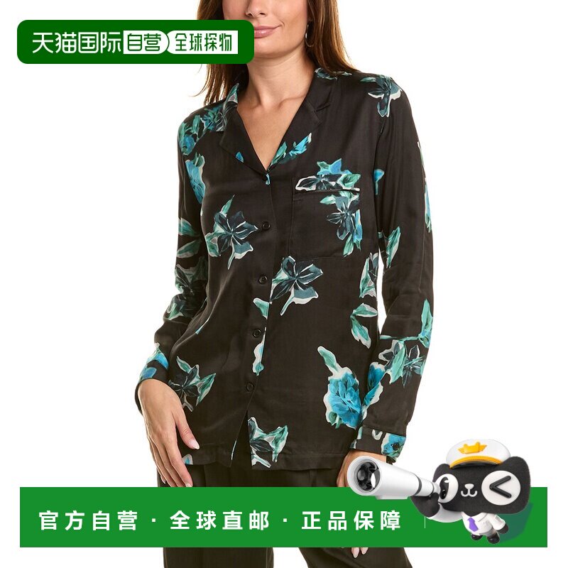 自营The Kooples缎面衬衫-黑色 美国奥莱直发