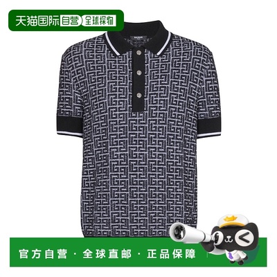 香港直邮BALMAIN 男士T恤 EH1GB020KI03GAB SS2025 黑色 短袖Polo