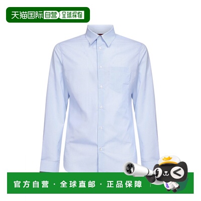 香港直邮GUCCI 男士衬衫 852707ZAS5W4305 SS2026 蓝色 条纹衬衫