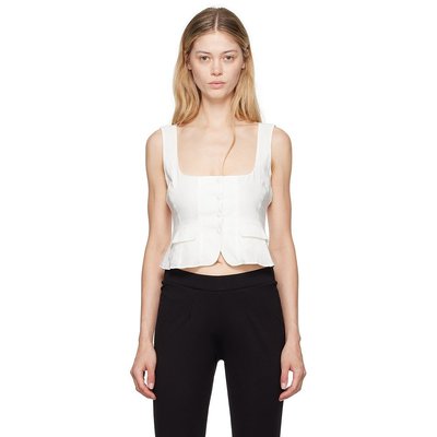 潮奢 Danielle Guizio 女士 白色 Adelina 上装 P24109W085