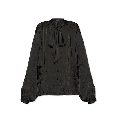 BALENCIAGA 女士衬衫 814139TKN011000 AW2024 黑色