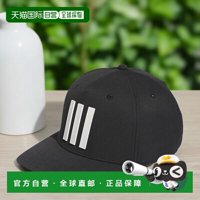 日本直邮 adidas 高尔夫 Tour 三条纹性能男士帽子 HT3332 黑色
