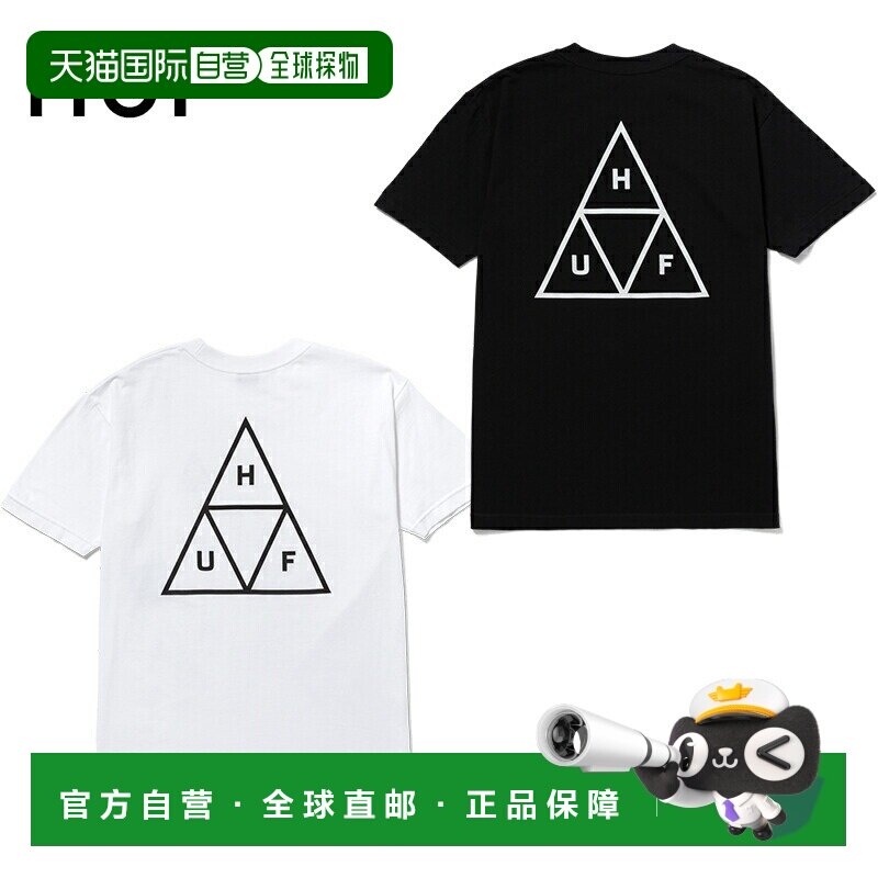 日本直邮HUF T恤短袖HUF SET TT TEE白/黑上衣滑板/街头风格滑板C