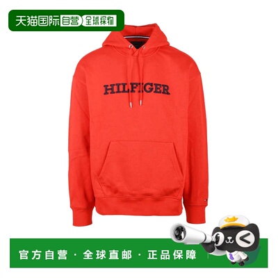 自营tommy hilfigerRed Cotton Polyester Men Hoodie - red 美国