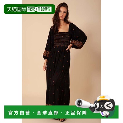 自营hale bobJayden Embroidered Maxi Dress - black 美国奥莱直