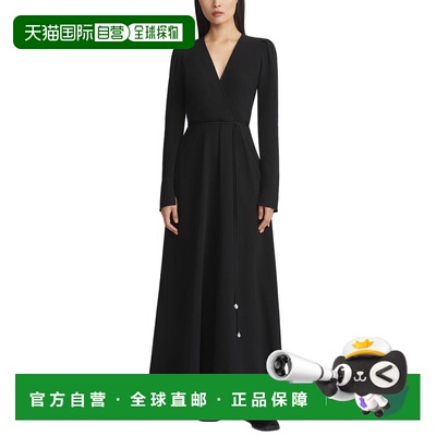 自营Lafayette 148 New York Wrap Front Dress - black 美国奥莱