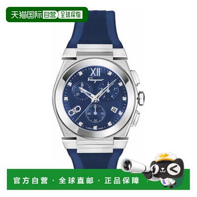 自营salvatore ferragamoVega Upper East Chrono手镯表-蓝色/不