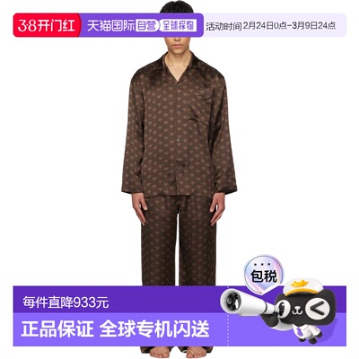 1h可退 香港直邮SKIMS 男士 棕色 Sateen Sleep 睡衣套装 STSET10
