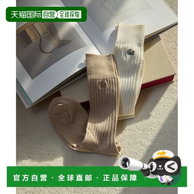 1h可退 日本直邮Whim Gazette 女装 全棉罗纹刺绣设计袜 WGZ10612