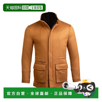 自营Kired By Kiton Konew Cashmere-Mink Fur Overcoat - brown