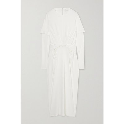 潮奢 LOEWE 罗意威 女士 垂坠平纹布超长连衣裙 S800Y51X09