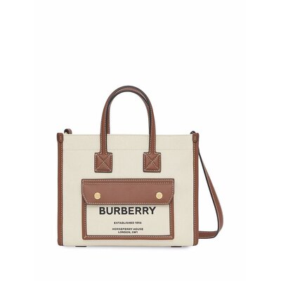 Burberry 巴宝莉 女士 标志印花迷你 Freya 托特包 8044143