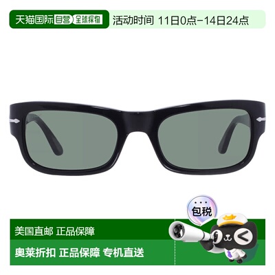 自营Persol Green Rectangular Unisex Sunglasses PO3326S 95/31