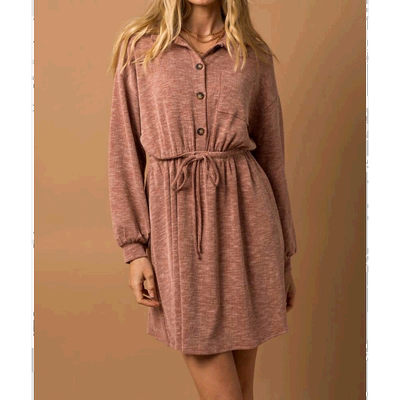 自营 gilliButton Down Waist Tie Dress In Mauve mauve 美国奥