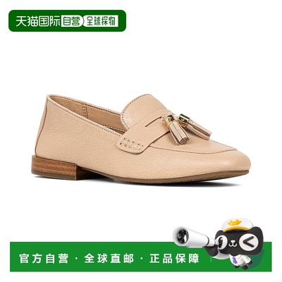 自营 Donald Pliner Belton 皮革乐福鞋 - 米色 美国奥莱直发单鞋