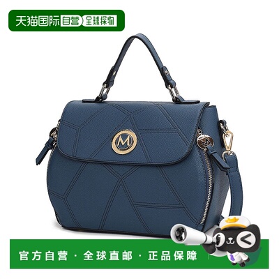 自营mia k collectionMia K的Clementine纯素皮革女式手提包-海军