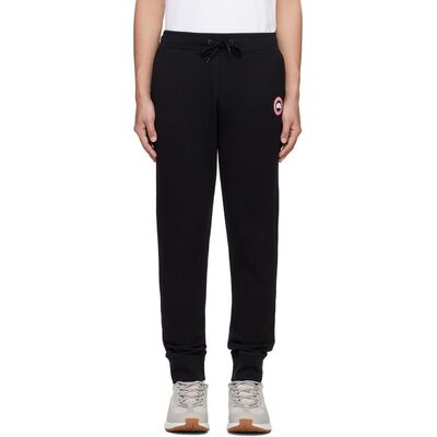 潮奢 Canada Goose 加拿大鹅 男士 黑色 Huron 运动裤 7402M61