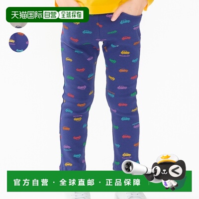 Moujonjon柔软舒适活动方便汽车印花弹力波纹童装长裤M55002官方