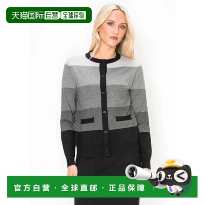 自营yal new york灰色Ombre条纹开衫-灰色 美国奥莱直发