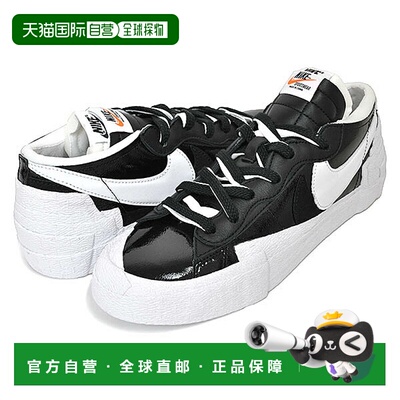 日本直邮Sacai x Nike Blazer black patent leather 解构 低帮