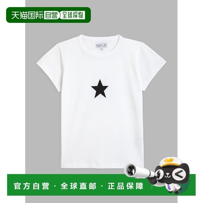 1h可退 日本直邮agnes b. 女士星星图案印花T恤 轻薄易穿 纯棉舒