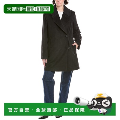 自营Bernardo Grand光滑羊毛混纺外套-黑色 美国奥莱直发