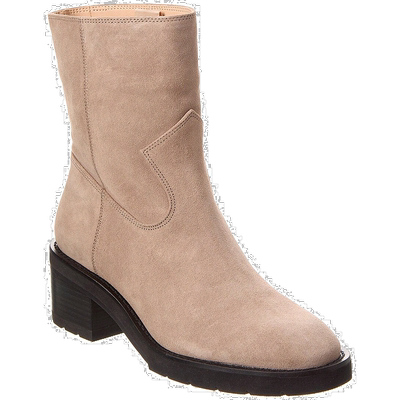 自营Stuart Weitzman Boulevard 绒面革短靴 - 棕色 美国奥莱直发