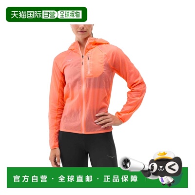 自营欧洲直邮Hoka Skyflow女士蜜瓜橙尼龙防风跑步夹克外套