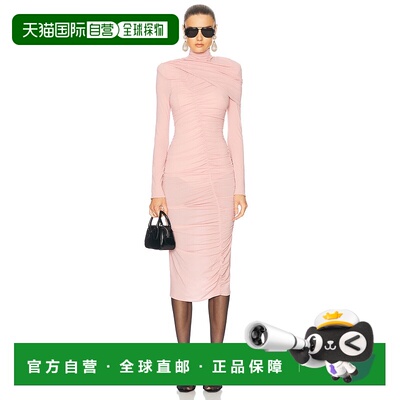 1h可退 香港直邮magda butrym 女士 垂褶高领中长连衣裙 205425
