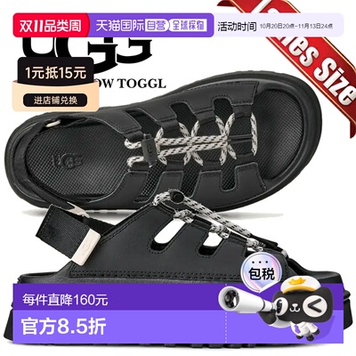日本直邮UGG 女士凉鞋 GOLDENGLOW 托格勒黑色 1179370-blk