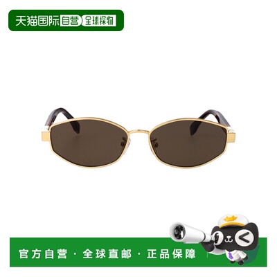 香港直邮FENDI 女士太阳镜 FE40216U30E SS2026 金色 椭圆形镜框