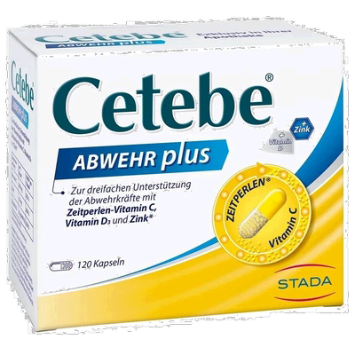 德国药房Cetebe维生素C+维D3+锌缓释胶囊120粒补充剂提免疫分解